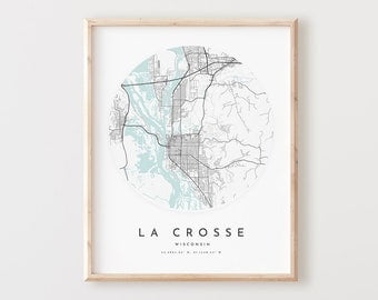 POSTER La Crosse Map Print, La Crosse Map Poster City Wall Art, Wi Road ...