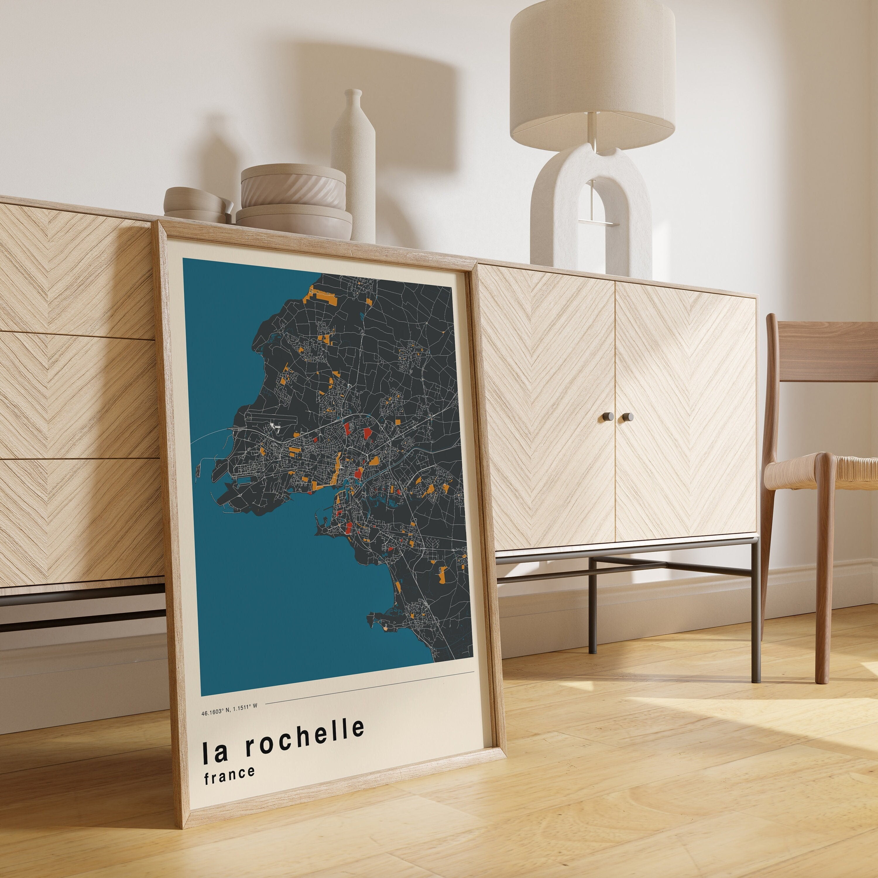 POSTER La Rochelle Map Print, Map of La Rochelle, La Rochelle Map ...
