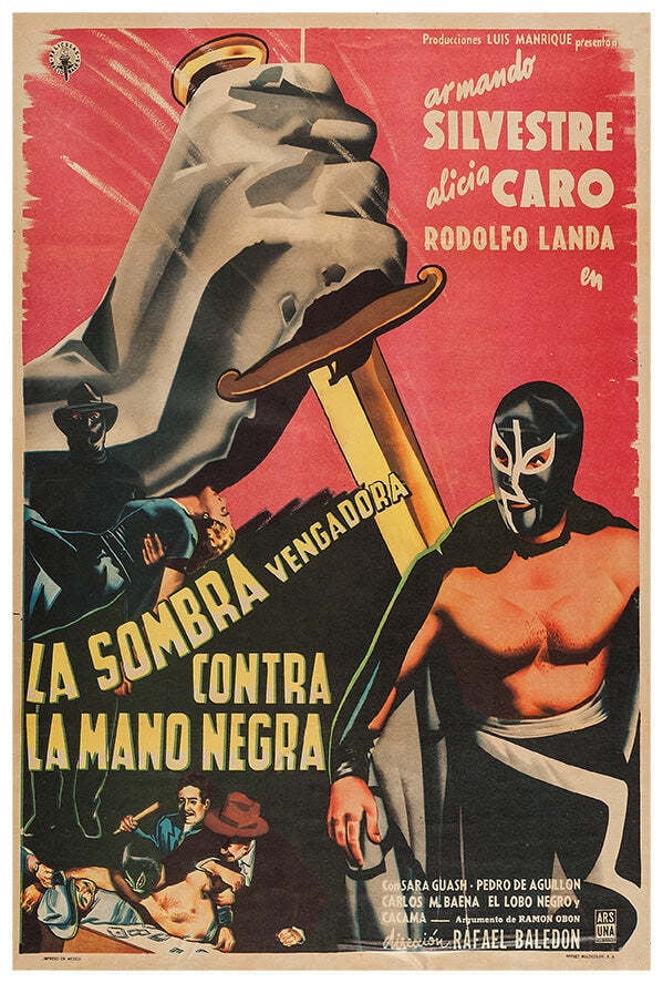 POSTER La Sombra vs The Black Hand - Lucha Mexican Wrestling Horror ...