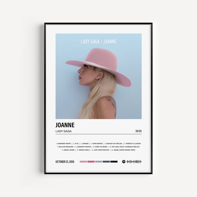 POSTER Lady Gaga | Joanne | Joanne Tracklist | Lady Gaga Album | Album ...