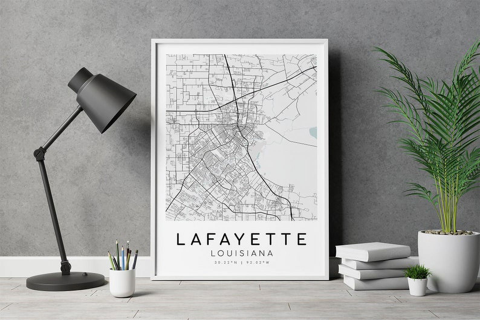 POSTER Lafayette Louisiana Map Print, LA city map poster, personalized ...