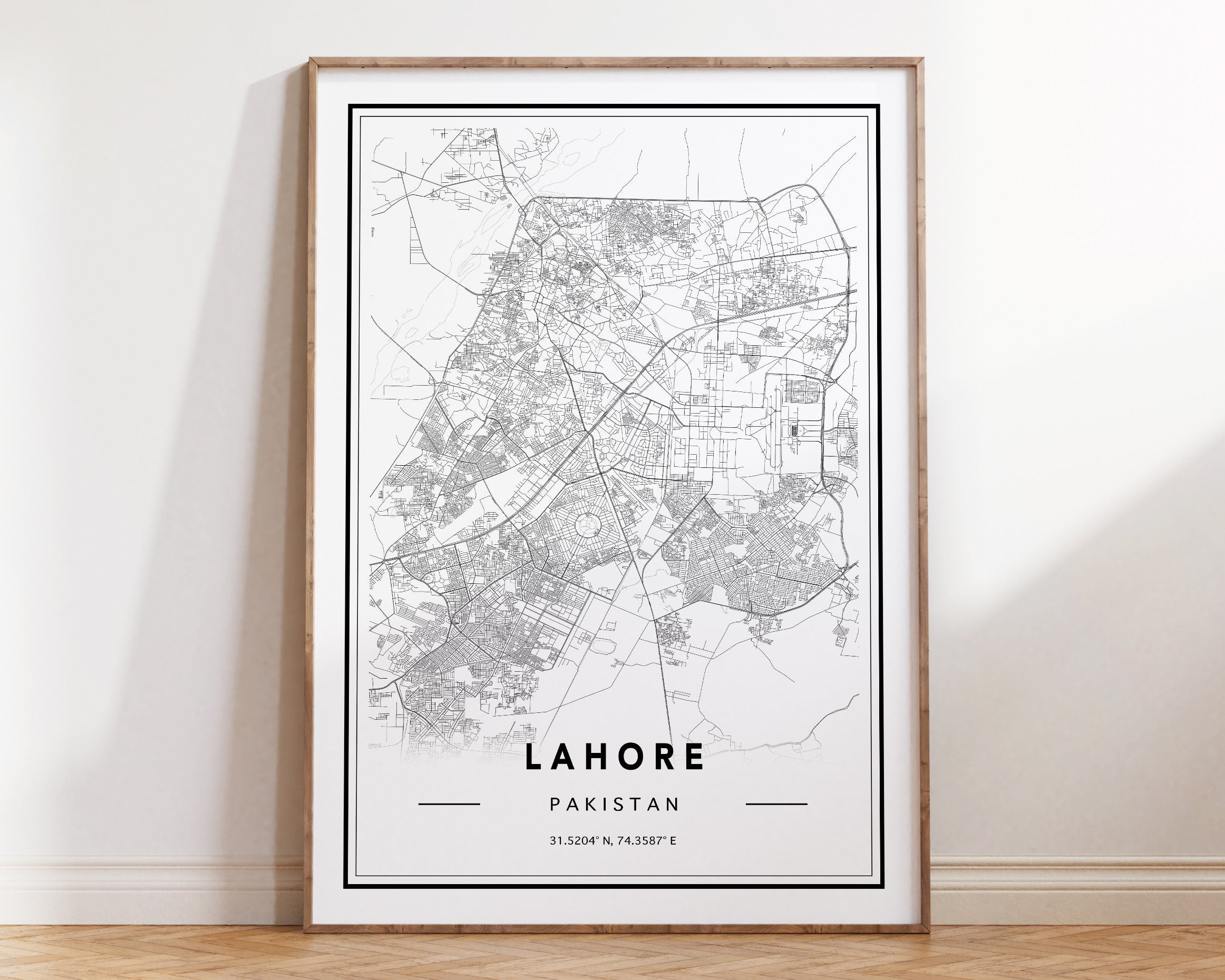 Poster Lahore Pakistan Map Poster, Lahore City Map, Map Of Lahore ...