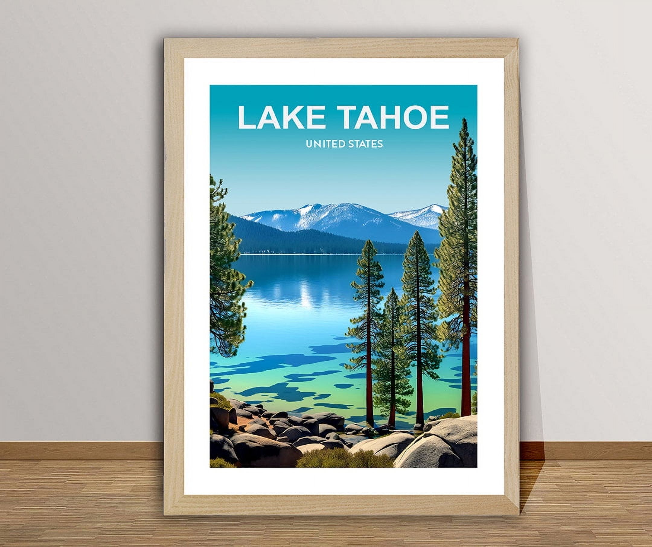 POSTER Lake Tahoe, United States Travel Poster by Wed - Lake Tahoe ...