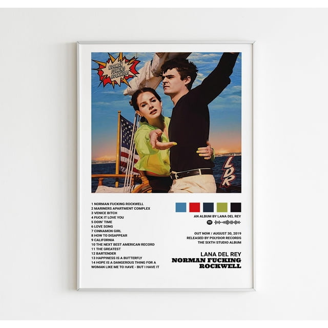 Poster Lana Del Rey Poster Norman Rockwell Album Cover Print