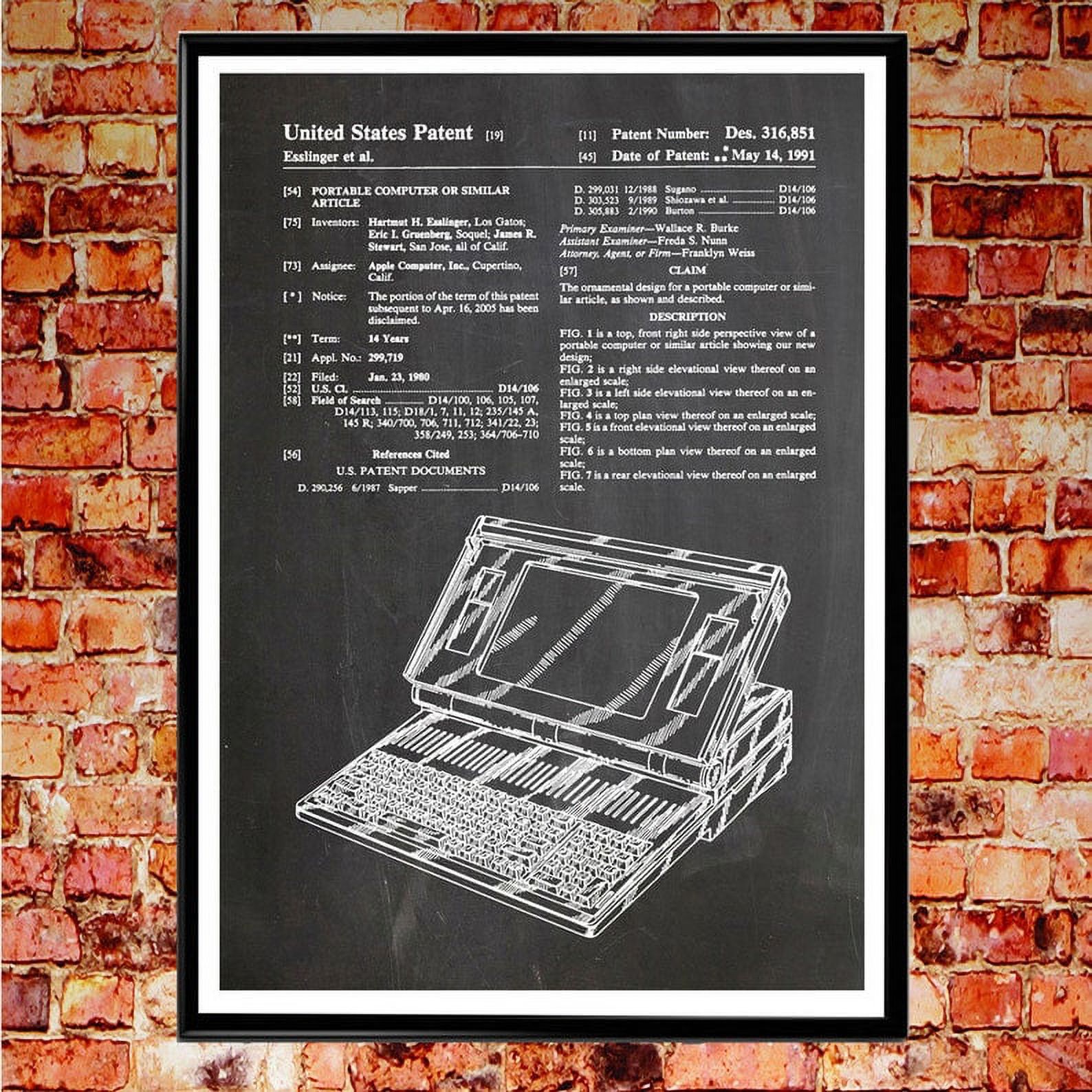 POSTER Laptop Patent Apple Poster Apple Computer Apple Wall Art Apple ...