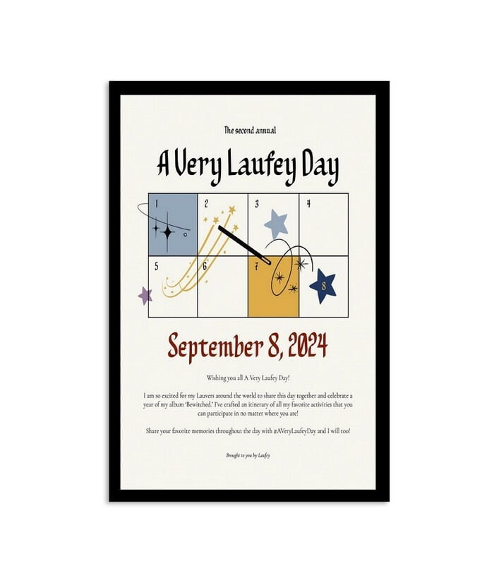 POSTER Laufey A Very Laufey Day Book Tour 2024 Poster-16x24-UNFRAMED ...