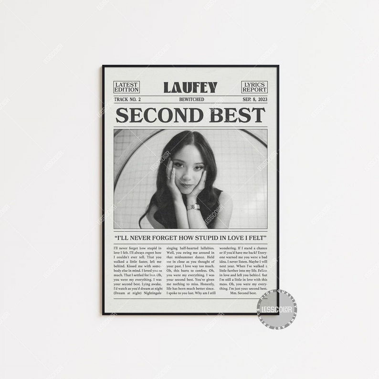 POSTER Laufey Retro Newspaper Print, Second Best Poster, Second Best ...