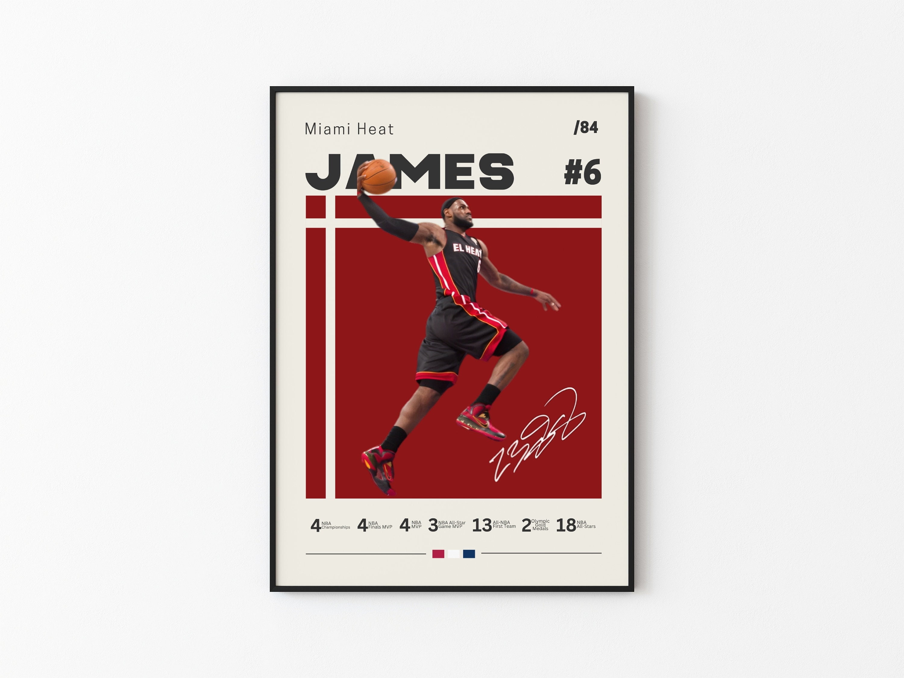 POSTER Lebron James Poster, Miami Heat Print, Lebron Fan Gift ...