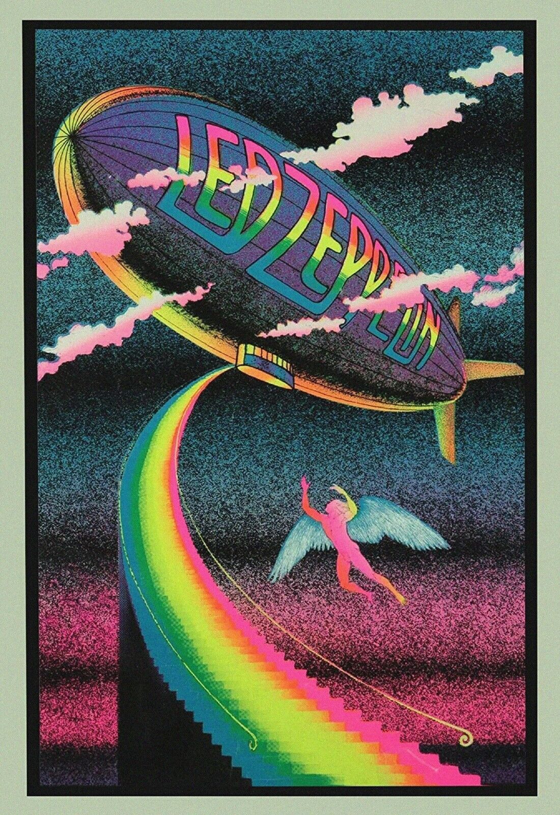 POSTER Led Zeppelin Concert Reproduction Poster Stairway to Heaven Neon ...