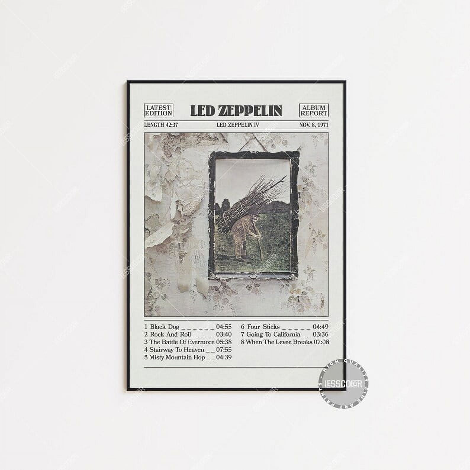 POSTER Led Zeppelin Retro Newspaper Print, Led Zeppelin IV Poster, Led ...