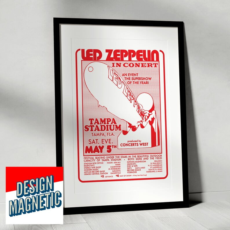 POSTER Led Zeppelin Tampa Stadium Concert Poster-UNFRAMED - Walmart.com