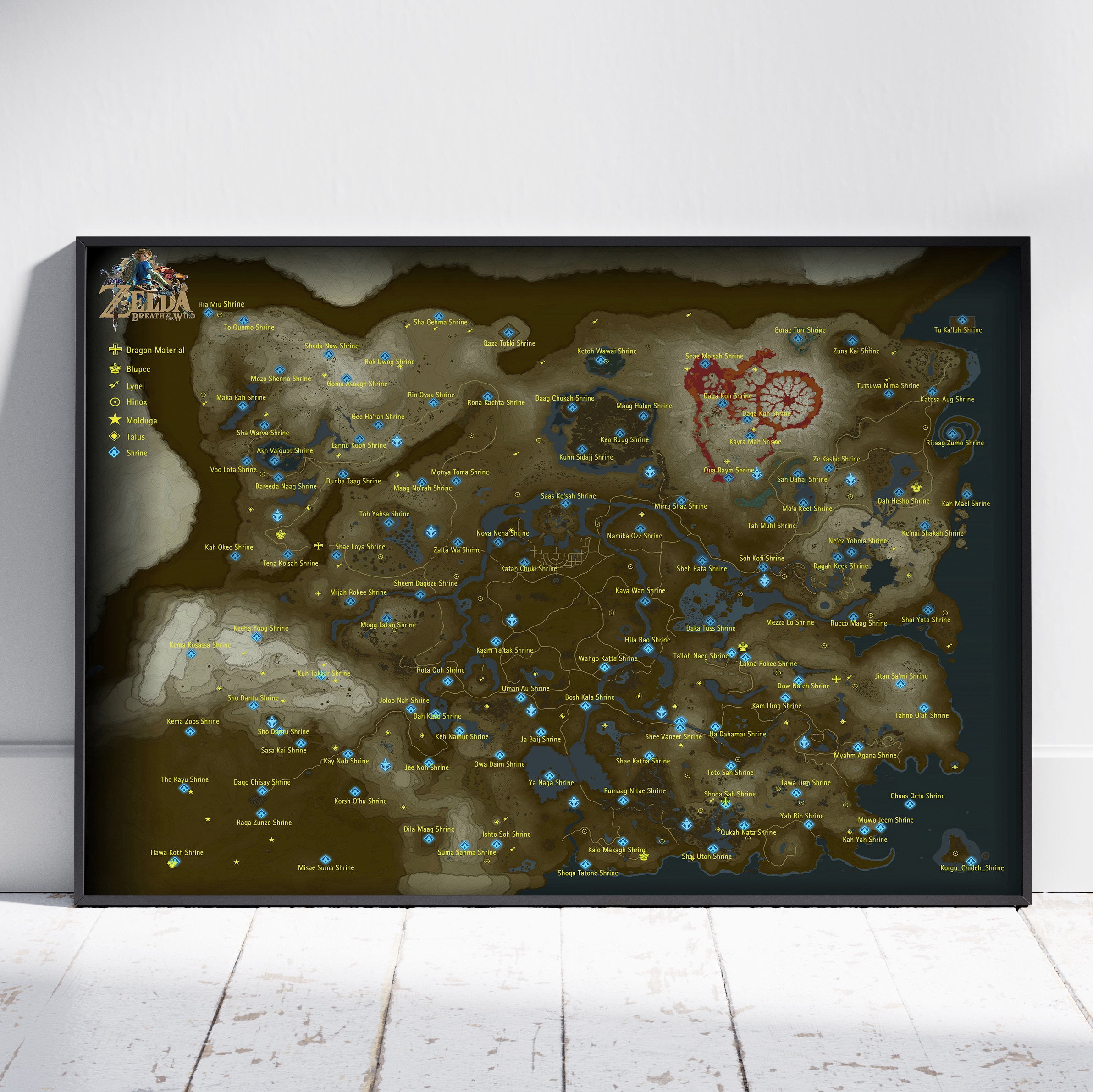 POSTER Legend of Zelda Map Poster, Hyrule Wall Art, Game Poster Gift ...