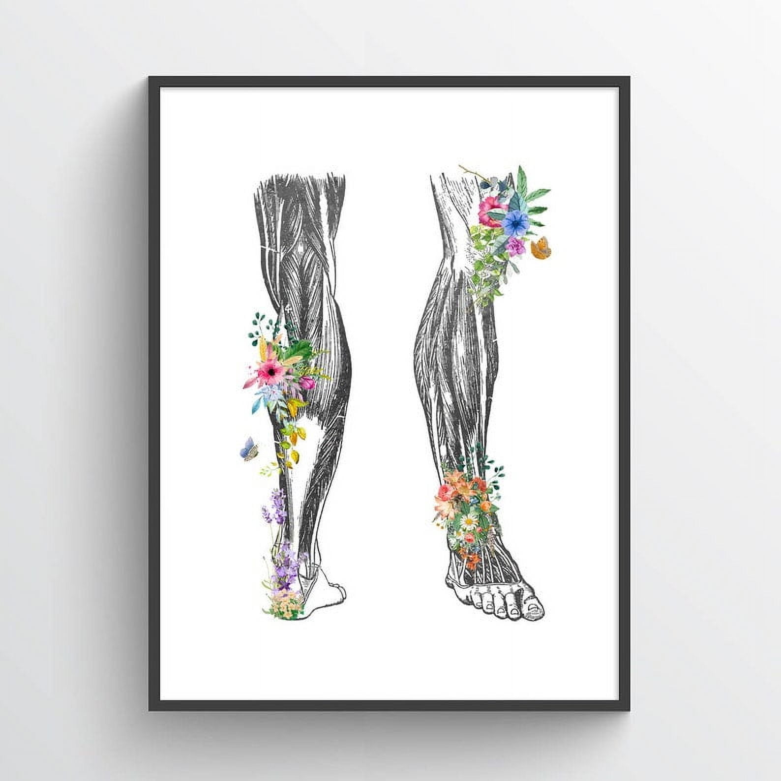 POSTER Legs Muscular System Anatomy Flower Print, Massage Therapist ...