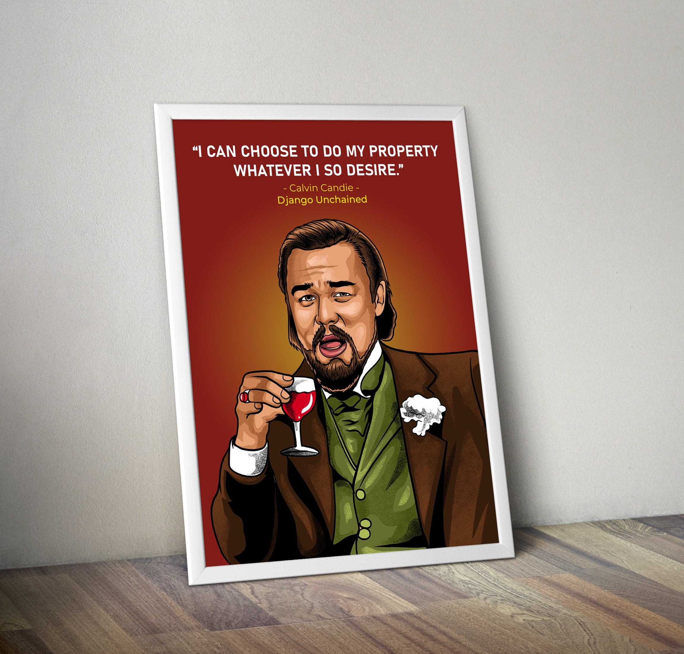 POSTER Leo Calvin Candie Meme Poster Funny Memes Funny Present Meme ...