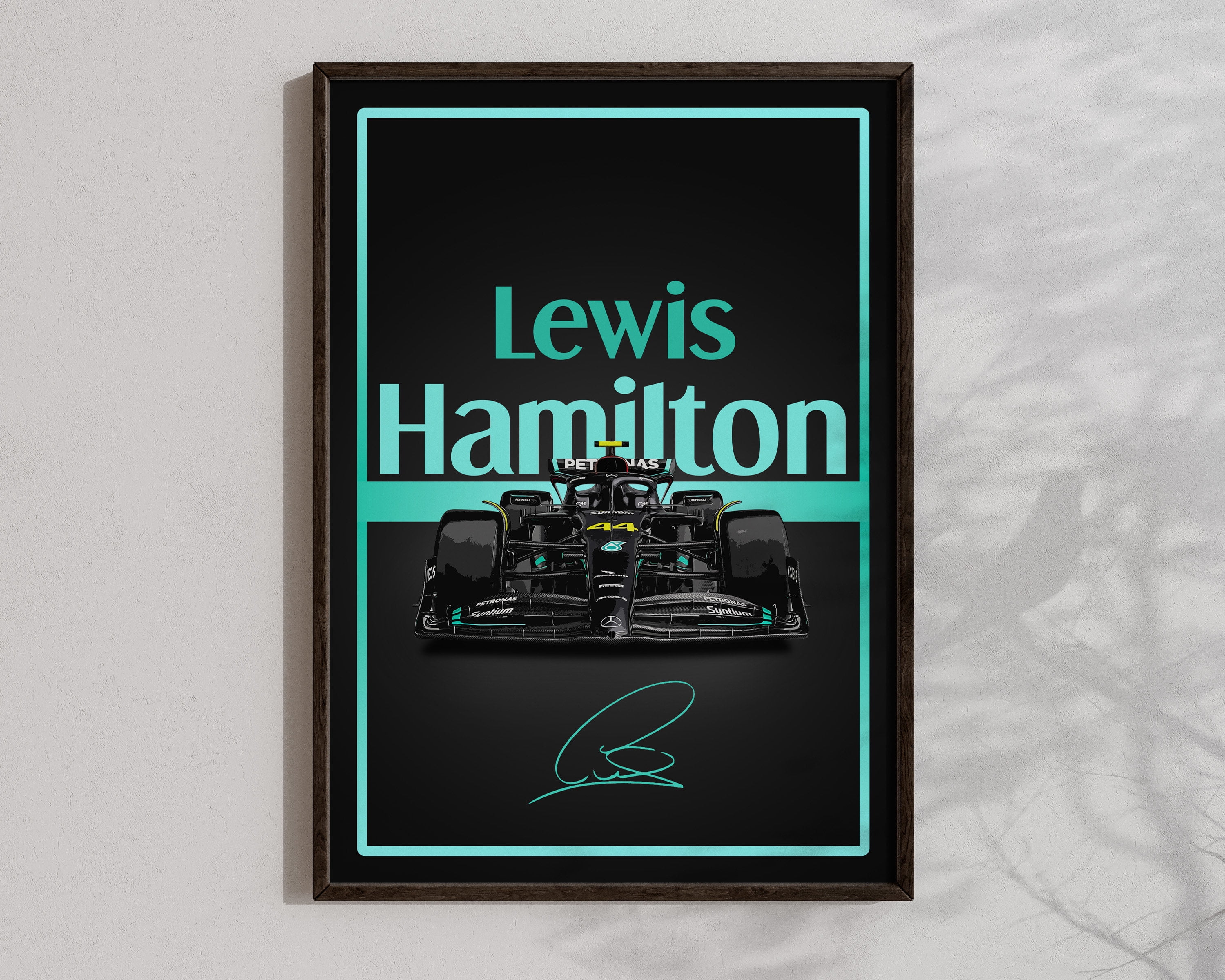 POSTER Lewis Hamilton Wall Art Mercedes F1 Poster Racing Artwork ...