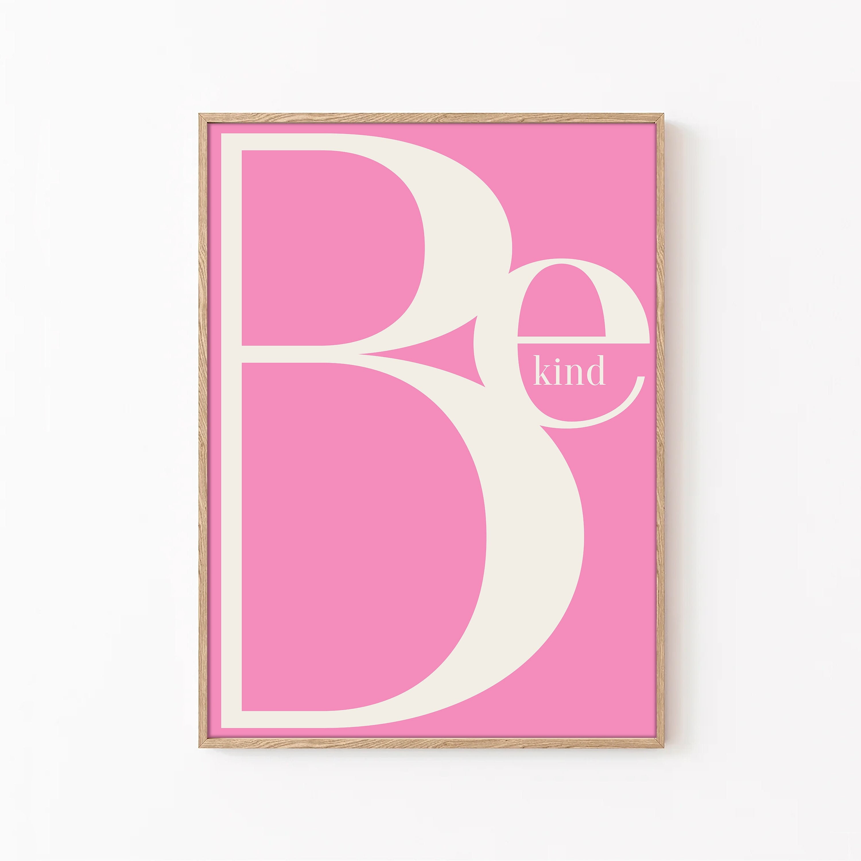 POSTER Light Pink Poster, Be Kind Quote Print, Trendy Retro Decor, 70's ...