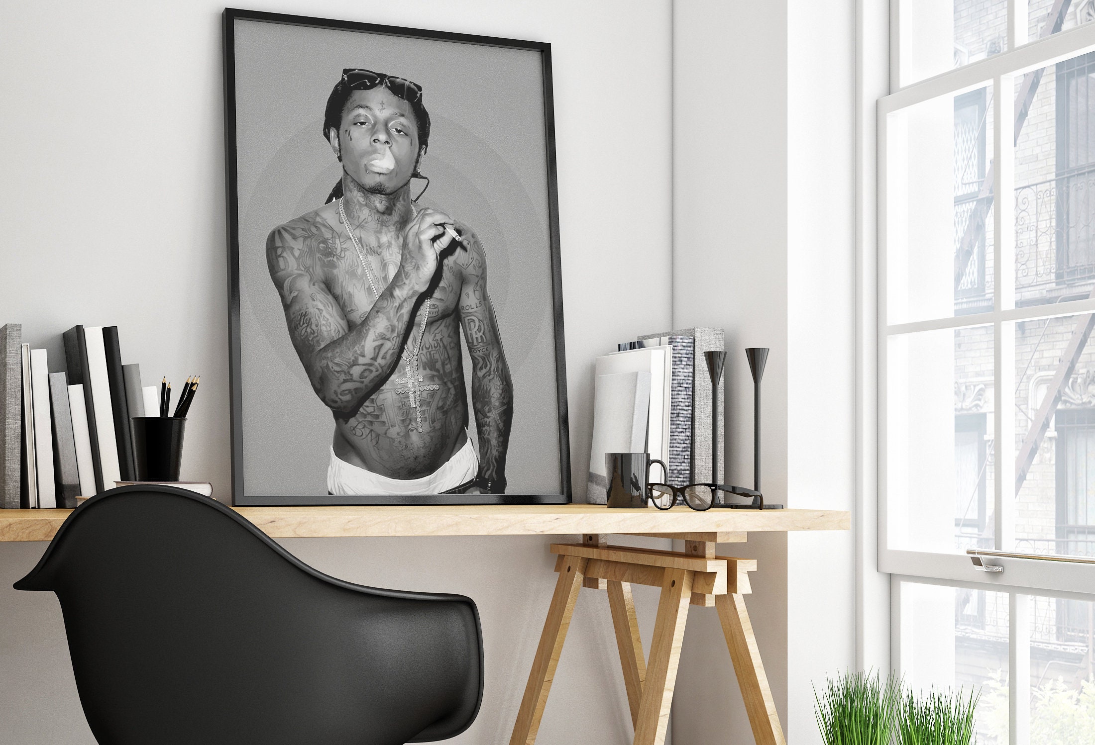 POSTER Lil Wayne Poster, Lil Wayne Print, Lil Wayne, Wall Art, Rapper ...