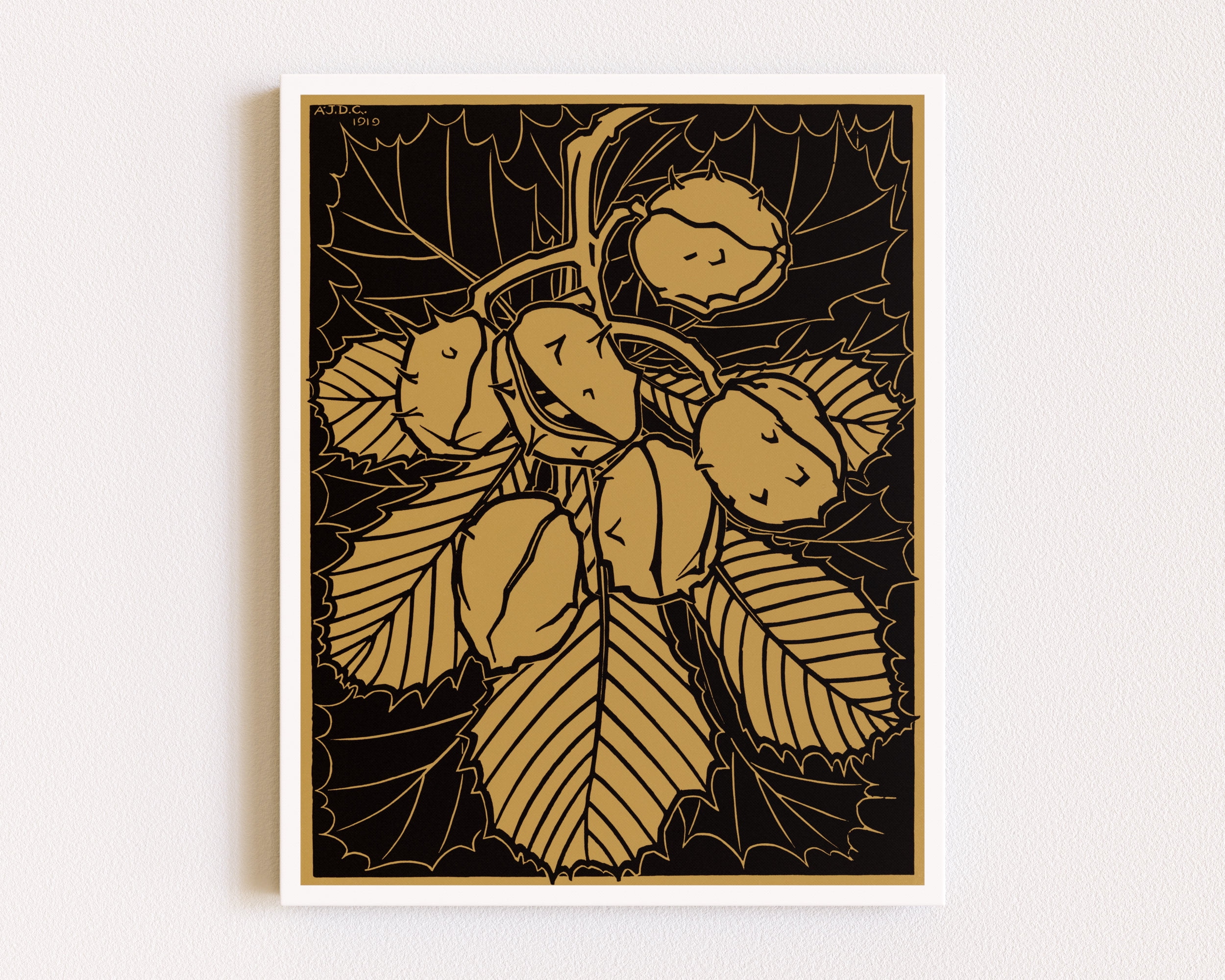 POSTER Linocut Print | Botanical Prints | Rustic Modern Farmhouse ...