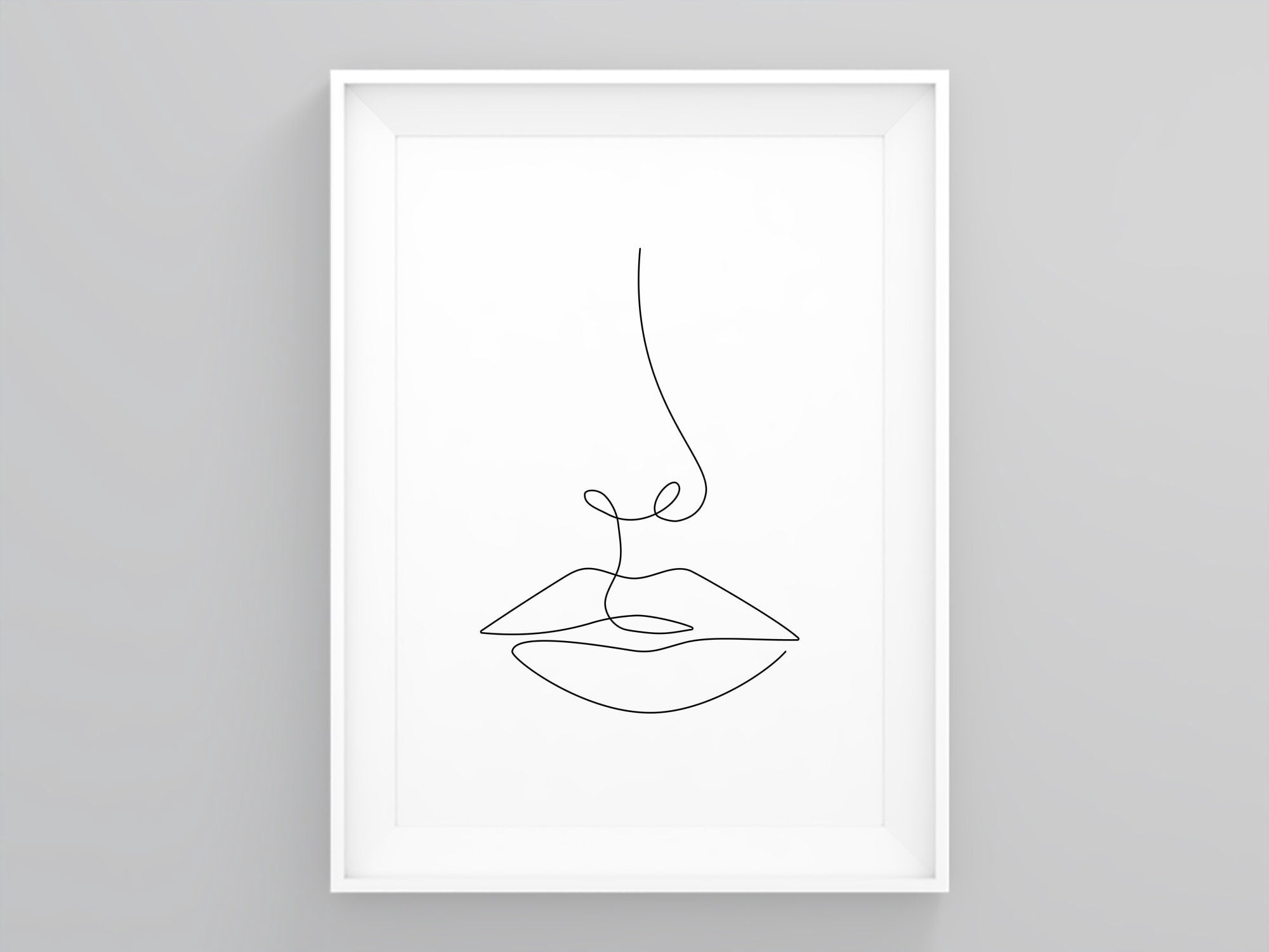POSTER Lips Single Line Drawing, Gift Ideas, House Print, Large Poster ...