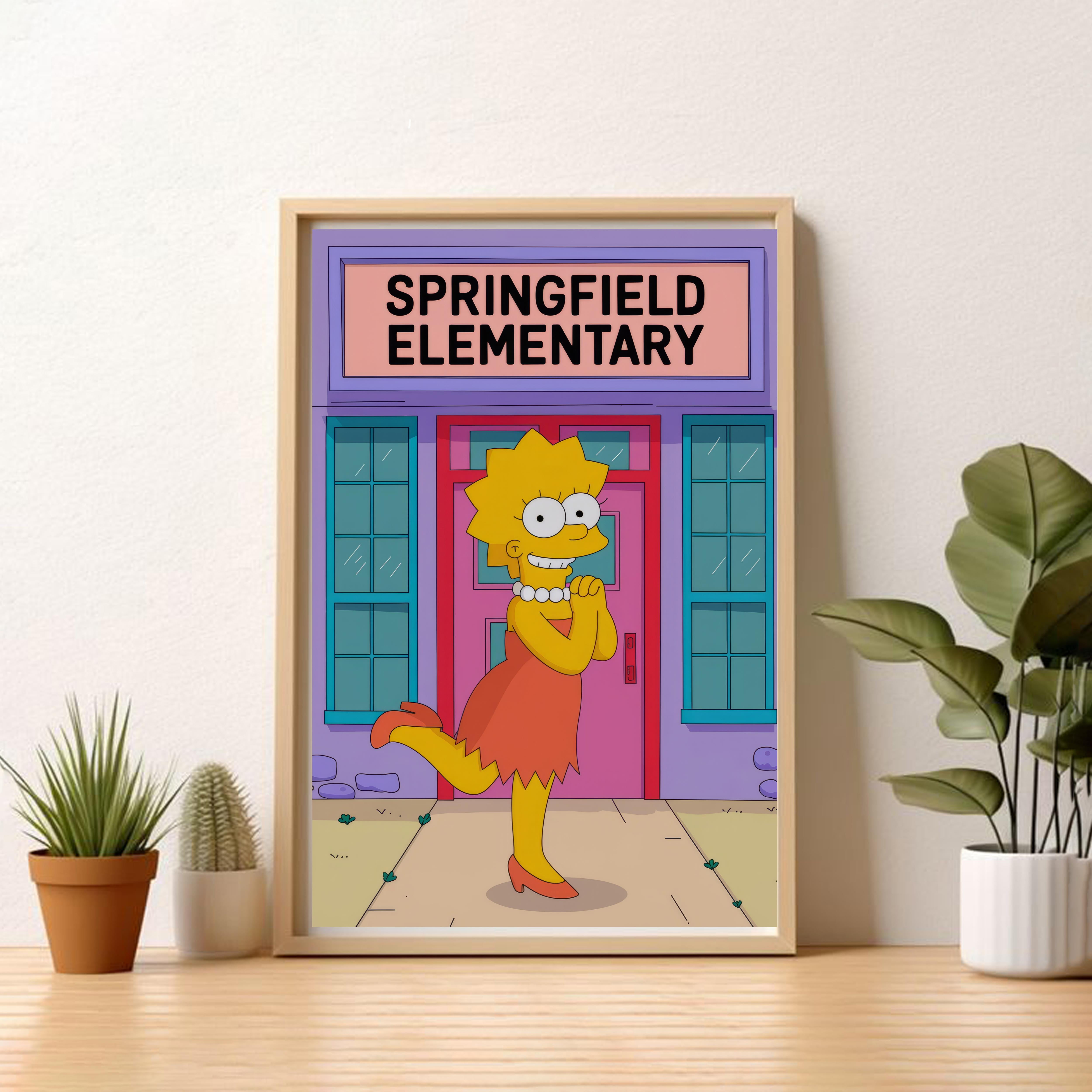 POSTER Lisa Simpson Poster - Iconic Springfield Elementary Background ...