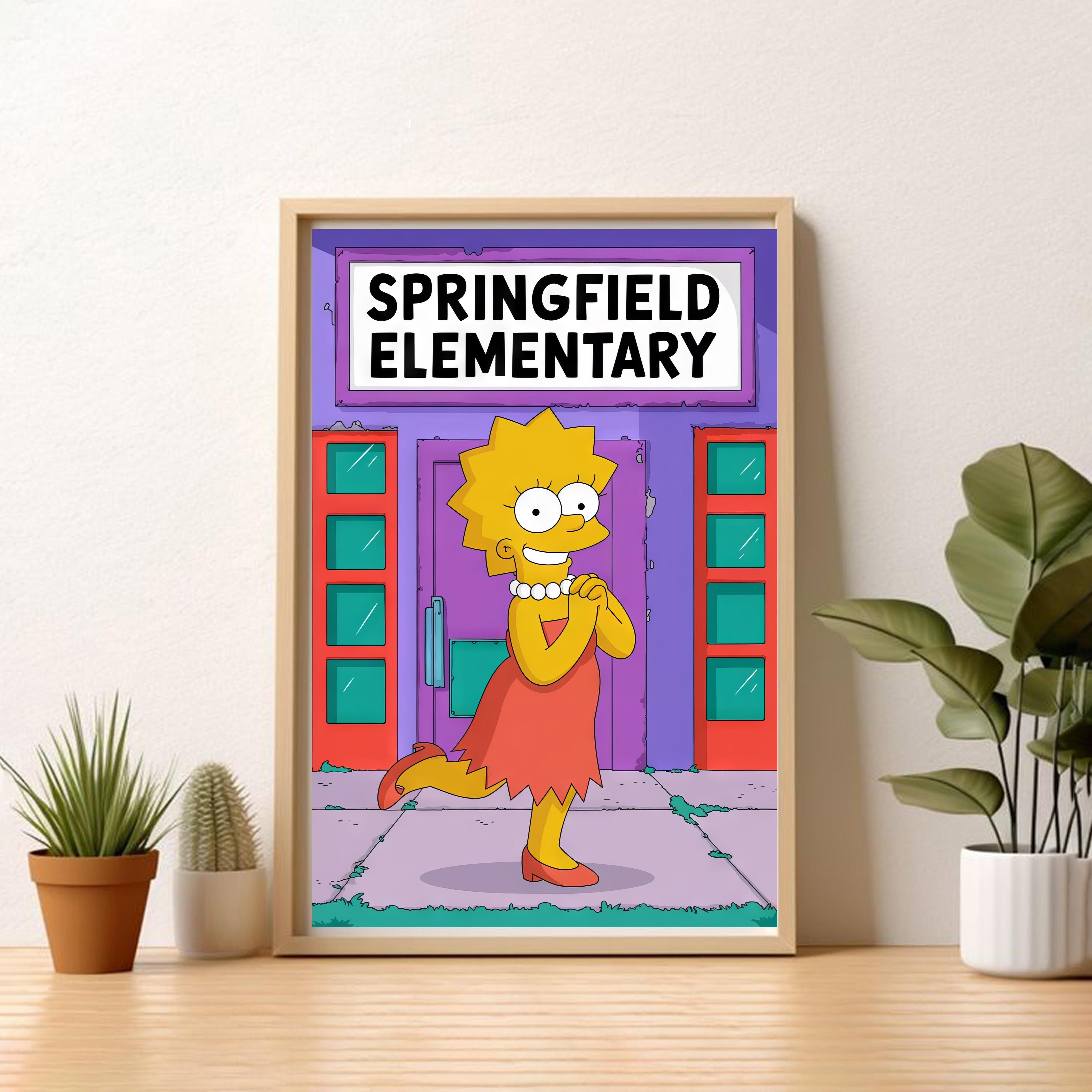 POSTER Lisa Simpson Poster - Iconic Springfield Elementary Background ...