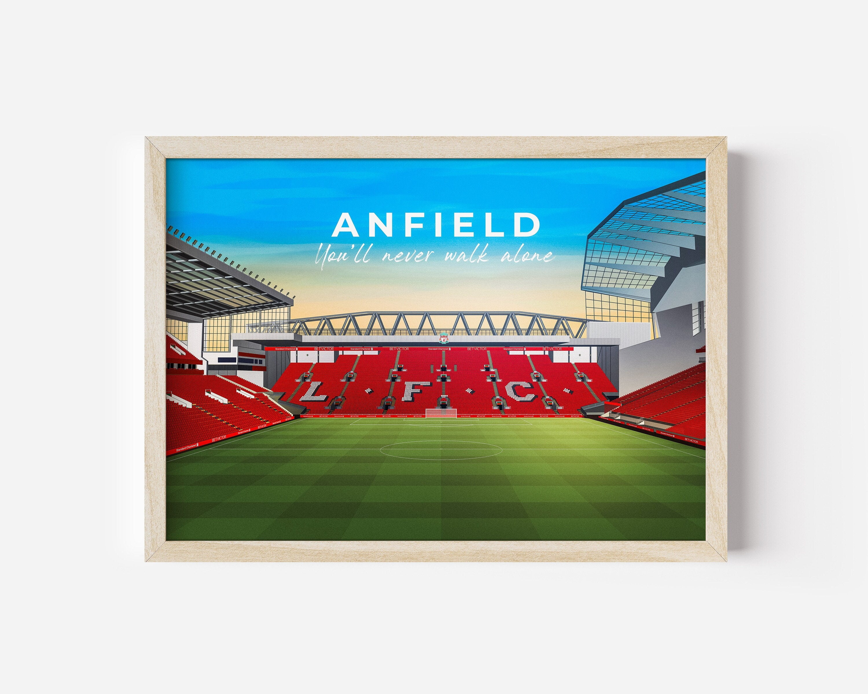 POSTER Liverpool Anfield Staidum Artwork, Anfield Print, Anfield Poster ...