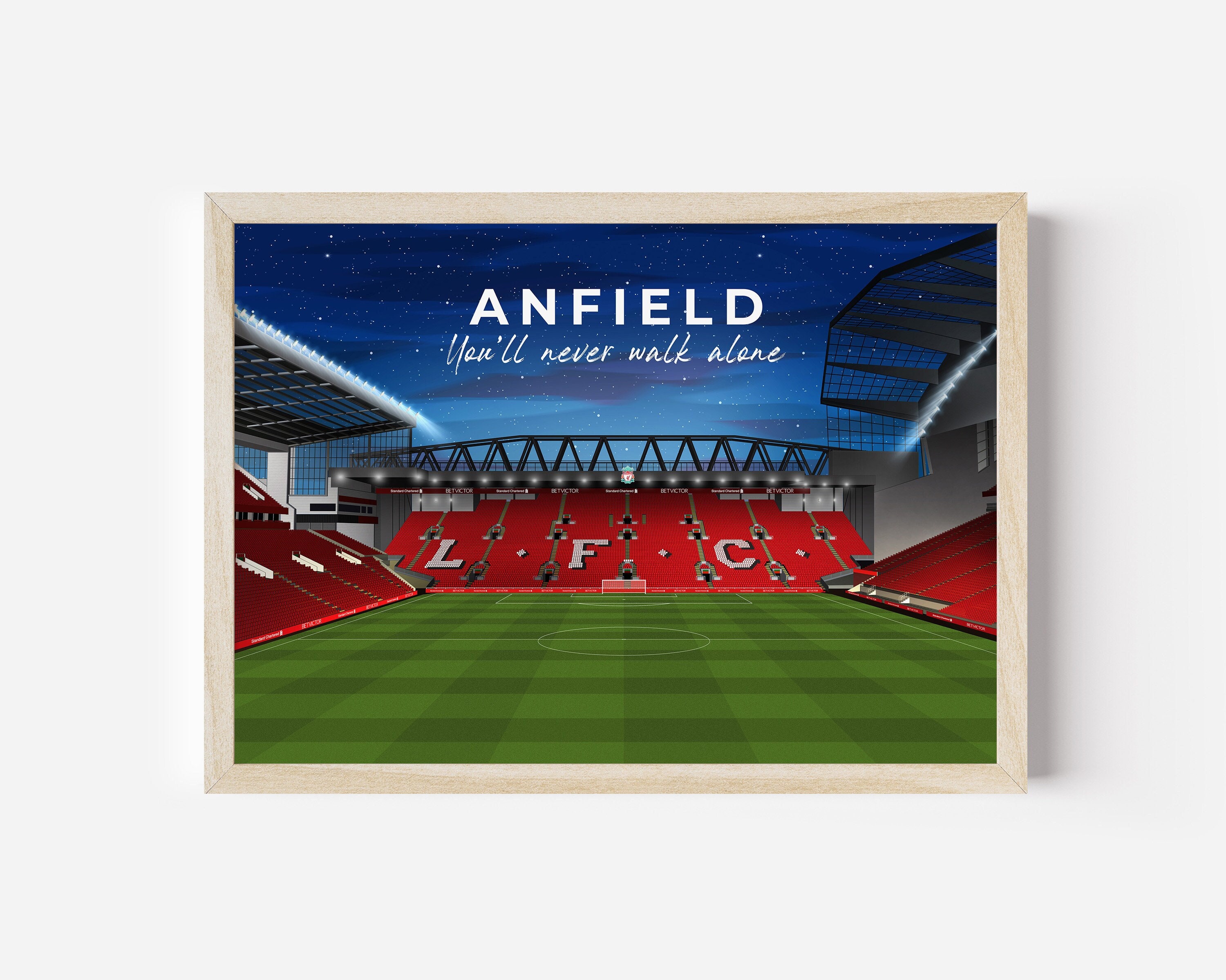 POSTER Liverpool Anfield Staidum Artwork, Anfield Print, Anfield Poster ...