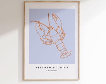 POSTER Lobster Poster, Art Print, Kitchen Wall Decoration, Dining Room ...