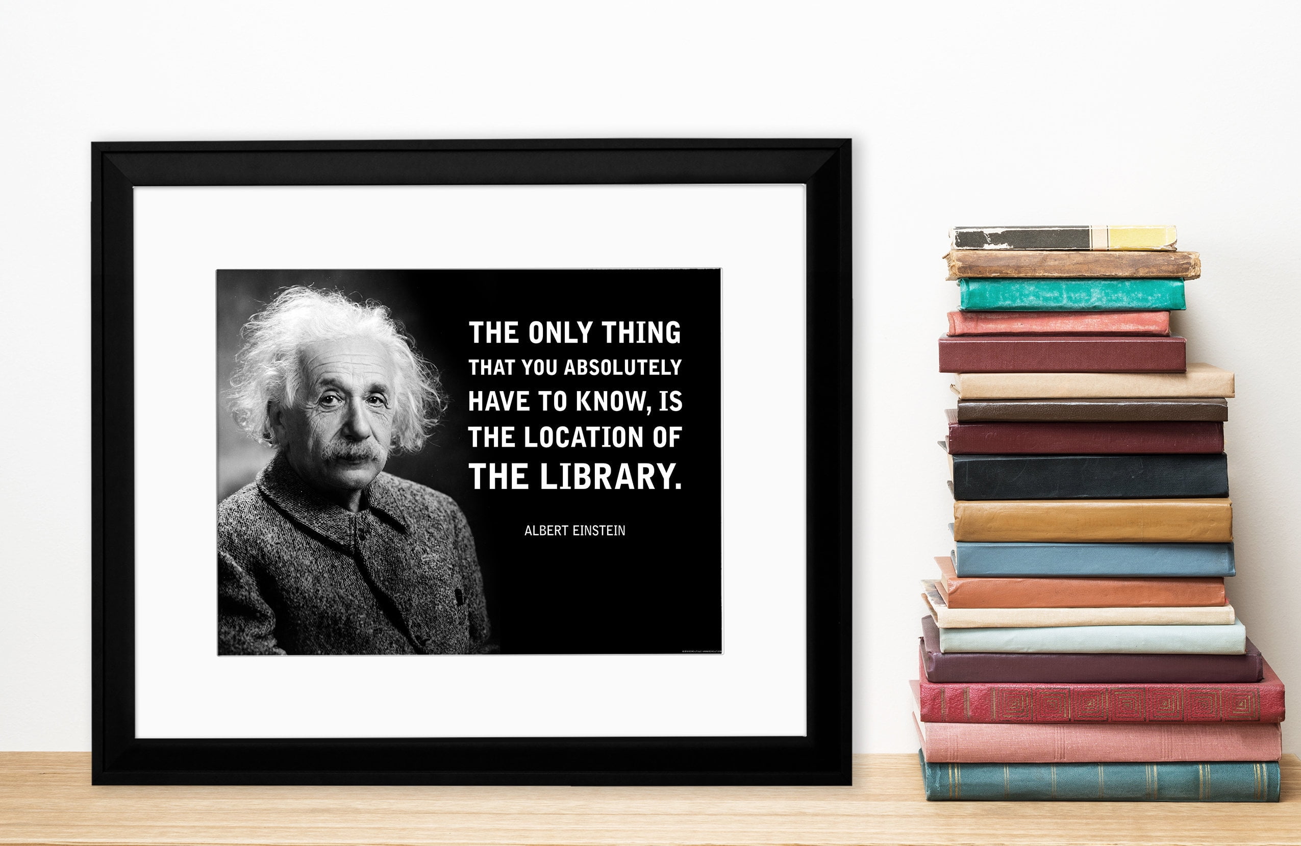 POSTER Location of the Library Albert Einstein Quote Fine Art Print ...