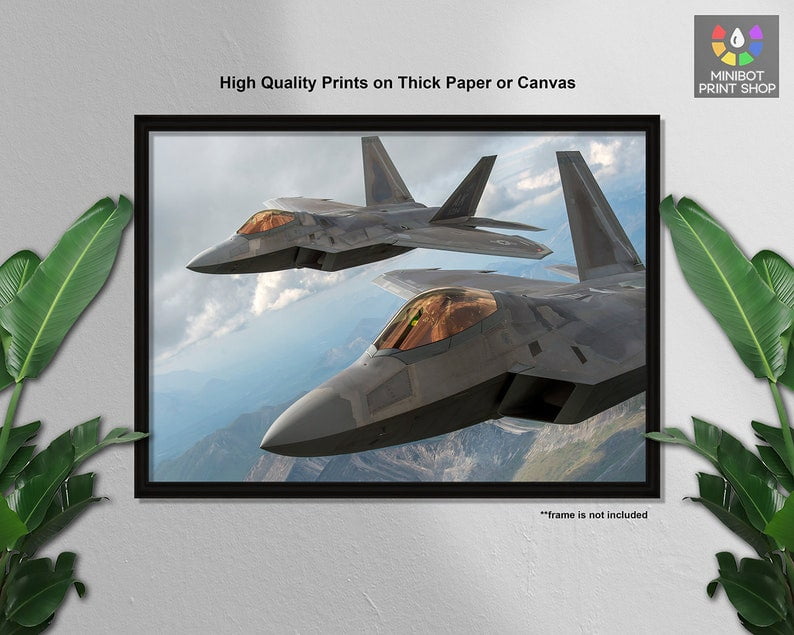 POSTER Lockheed Martin F-22 Raptor Squadron Formation, Military Poster ...