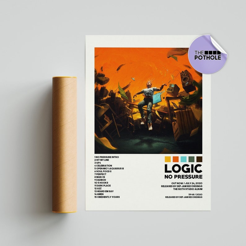 POSTER Logic Posters / No Pressure Poster, Tracklist Poster, Album ...