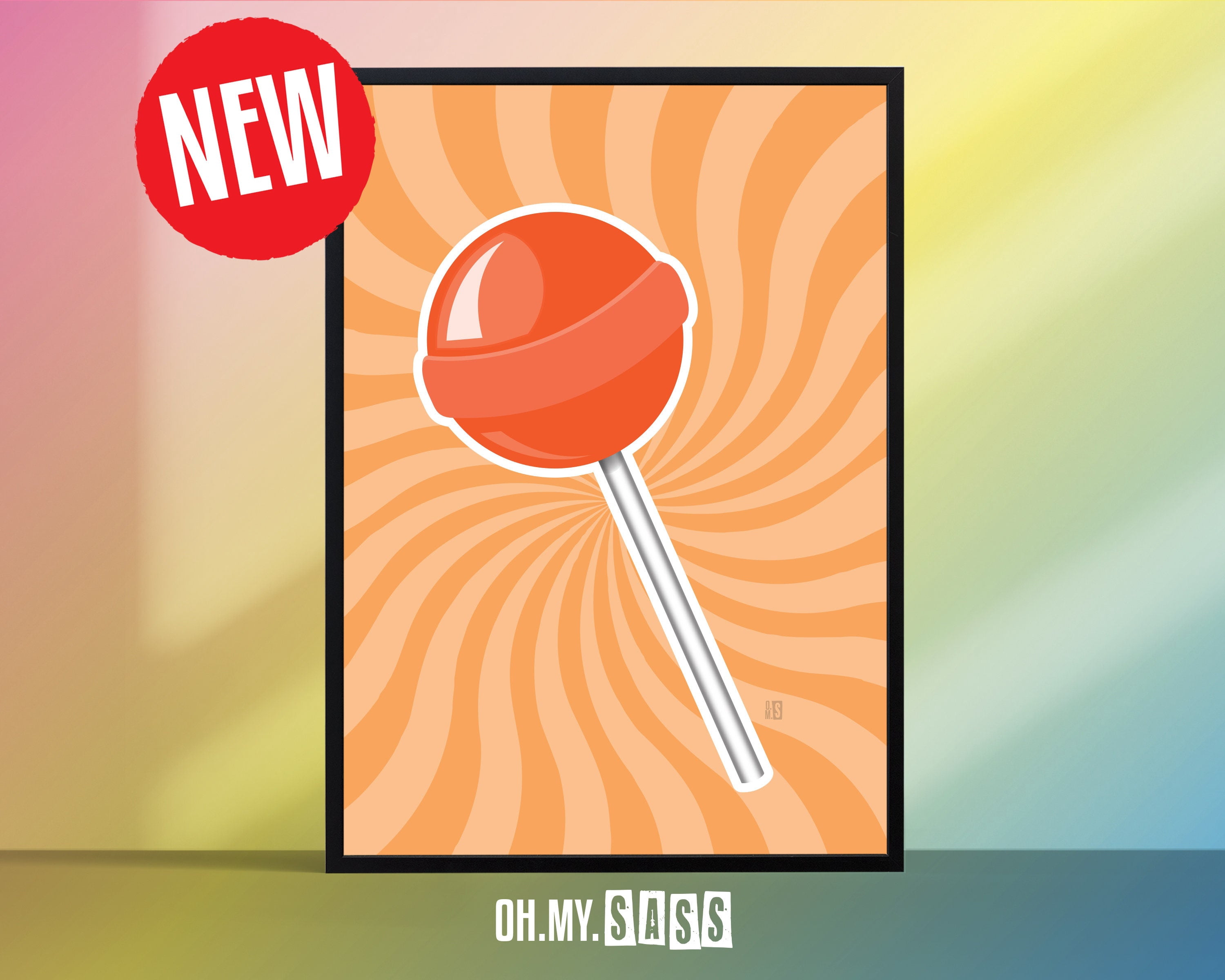 POSTER Lollipop Candy Print | Pick 'n' Mix Poster | Colourful Retro ...