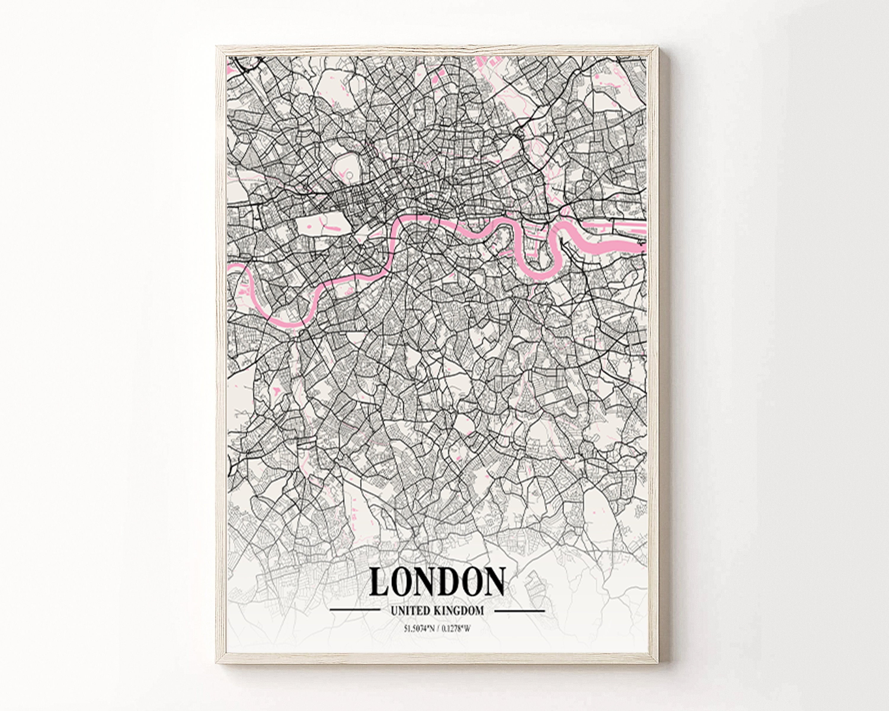POSTER London Map, London Map Poster, England Map, England Map Print ...