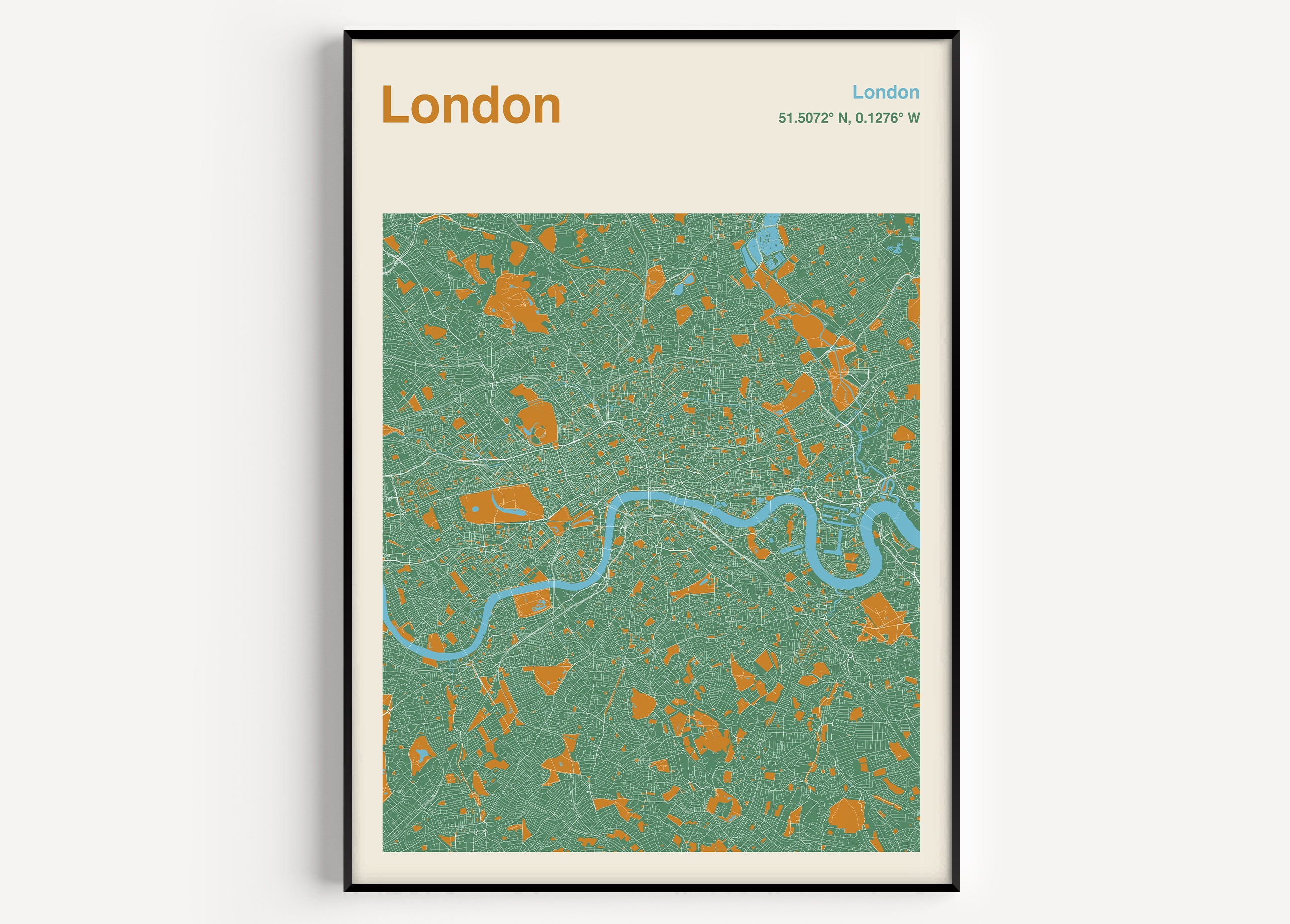 POSTER London Map Print, London Map Poster, Colour London City Map, Mid ...