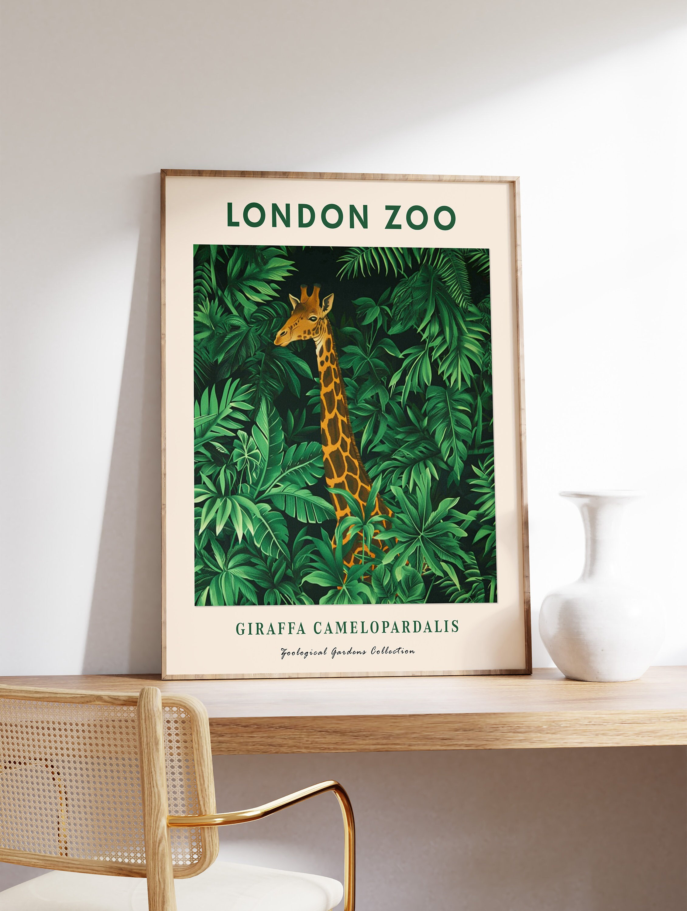 POSTER London Zoo Print, Vintage Zoo Poster, Giraffe Print, Animal Art ...