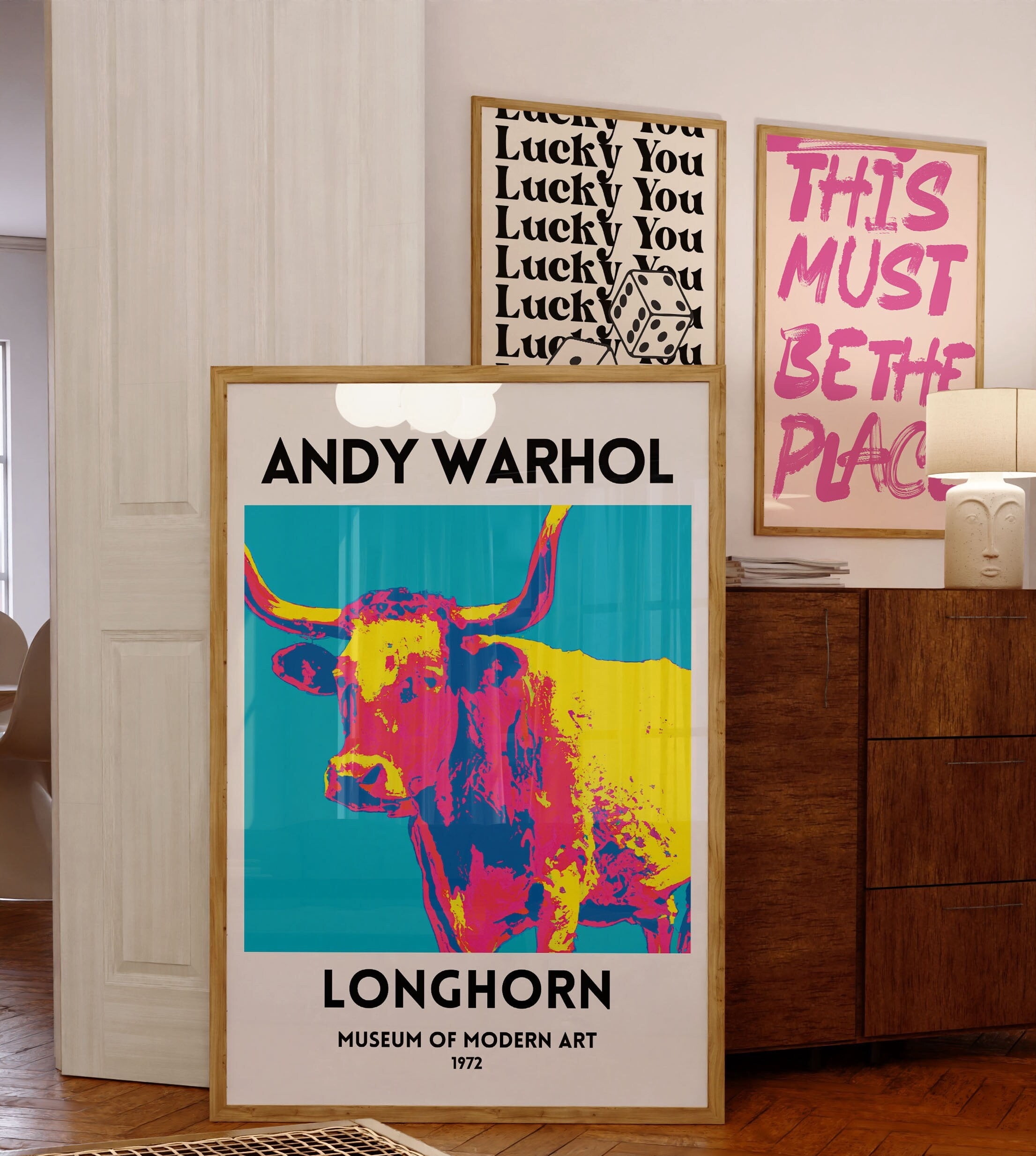 POSTER Longhorn Wall Art, Texas Longhor Decor, College Apartment Decor ...