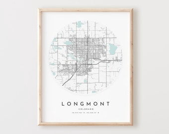POSTER Longmont Map Print, Longmont Map Poster City Wall Art, Co Road ...