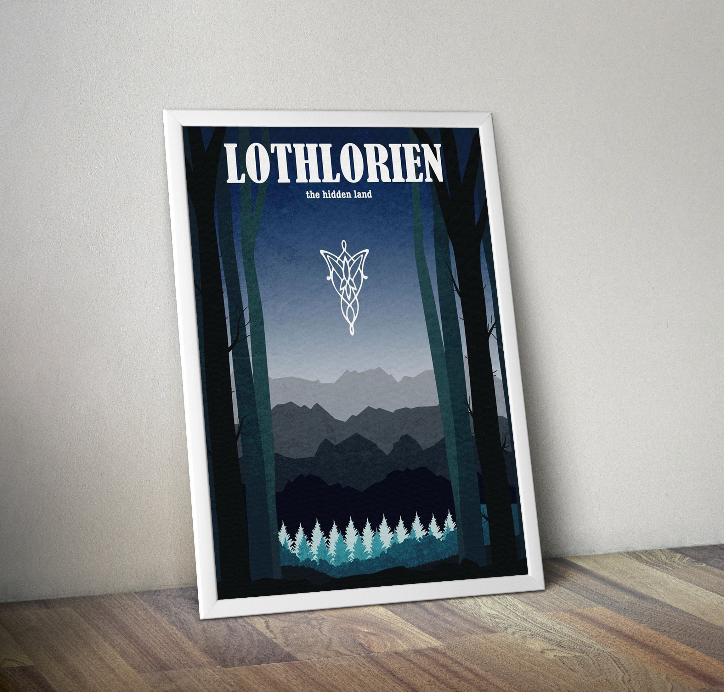 POSTER Lord of the Rings Lothlorien Map Poster Travel Print Rohan ...