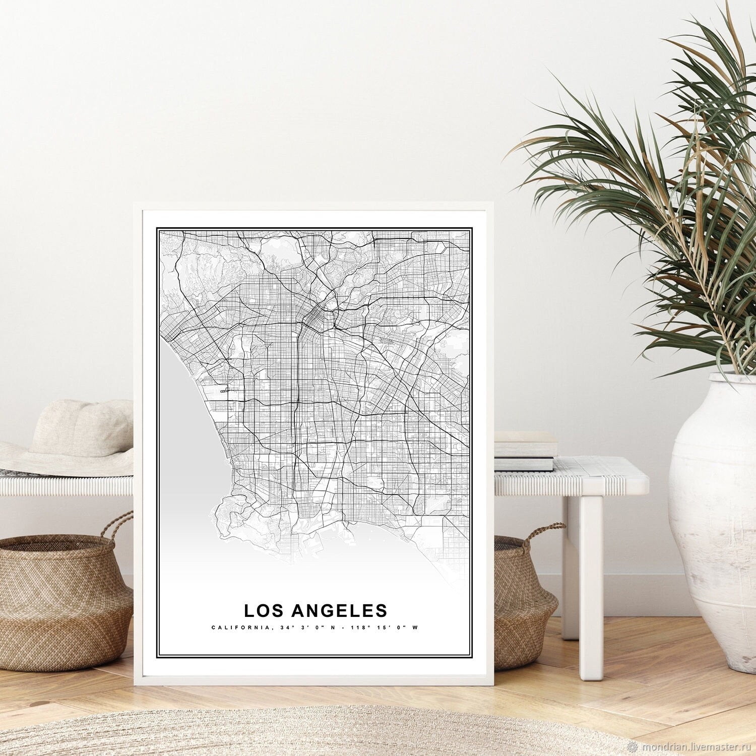 POSTER Los Angeles Map Print Wall Art Poster United States Map Print ...