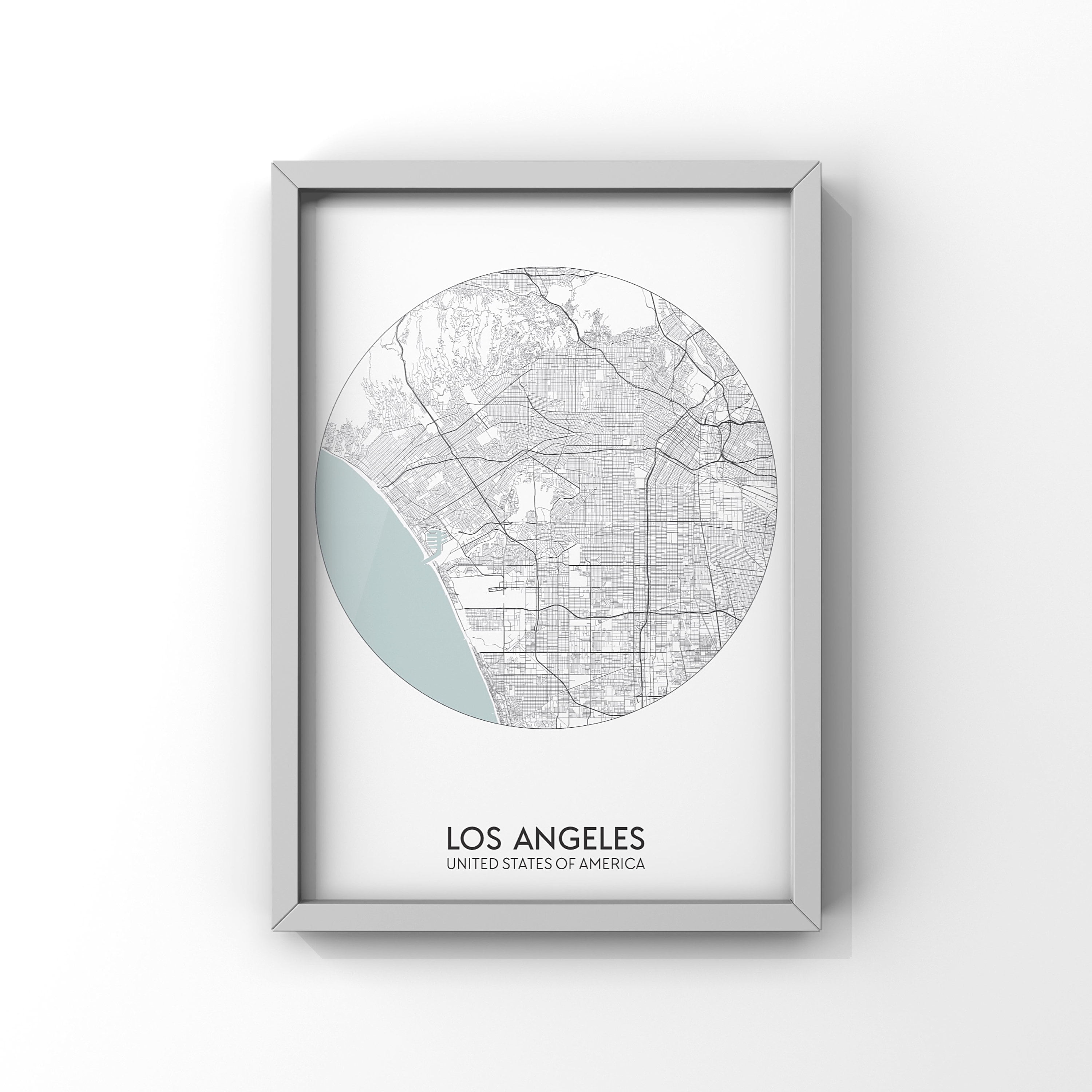 POSTER Los Angeles map print / City maps Artwork / Map Art Print City ...