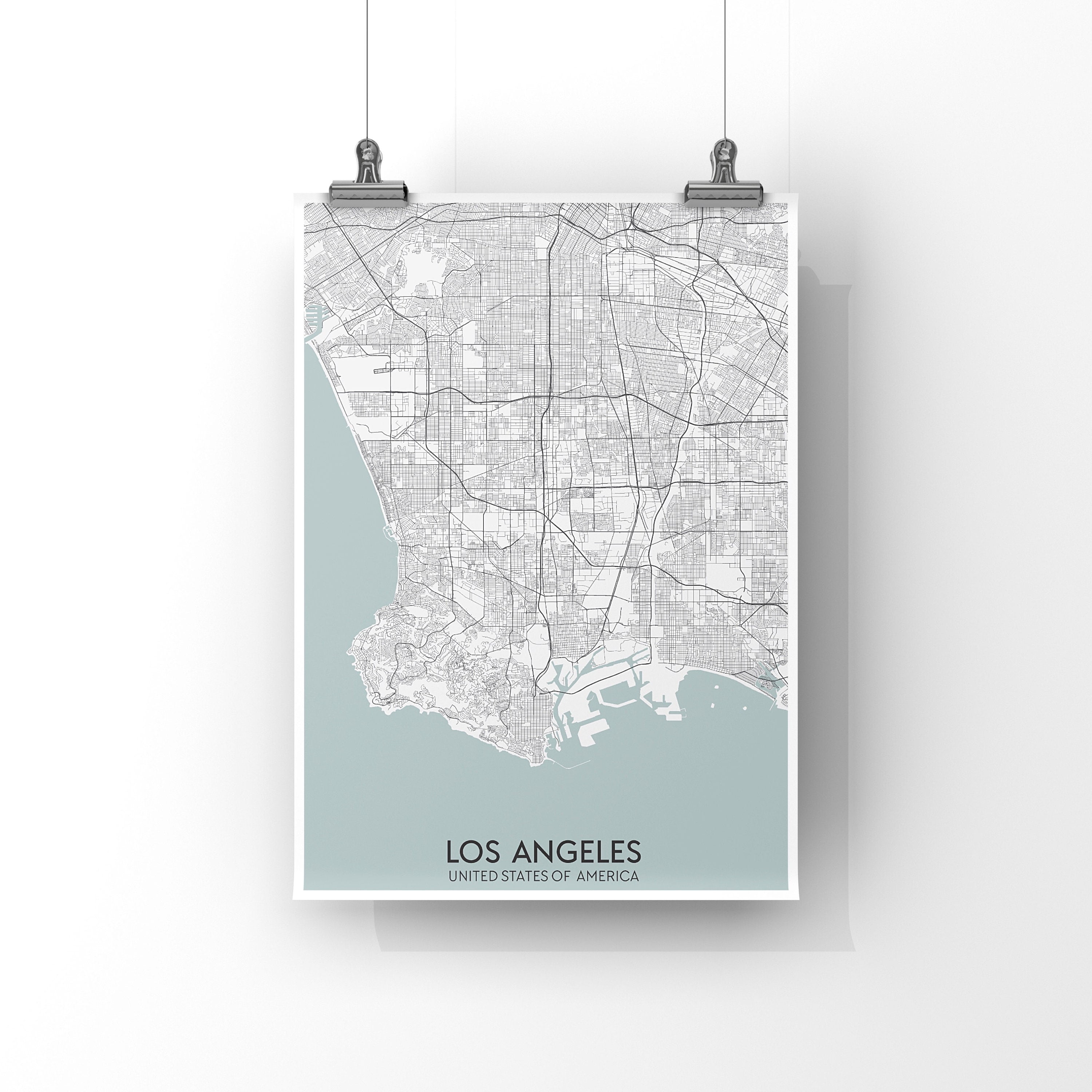 POSTER Los Angeles map print / City maps Artwork / Map Art Print City ...