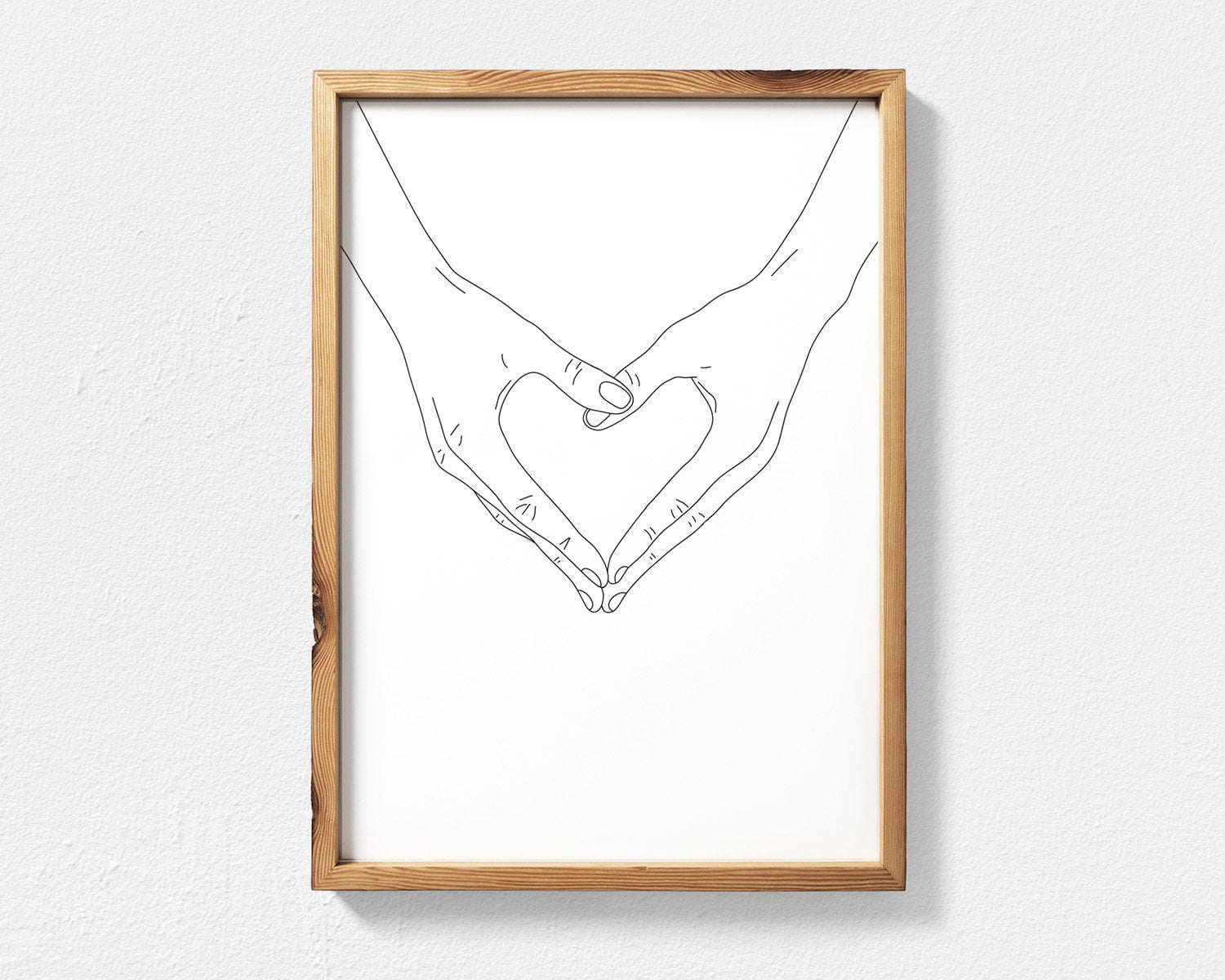 POSTER Love Heart Hands Line Art Valentine Gift, Single Line Love Hands ...