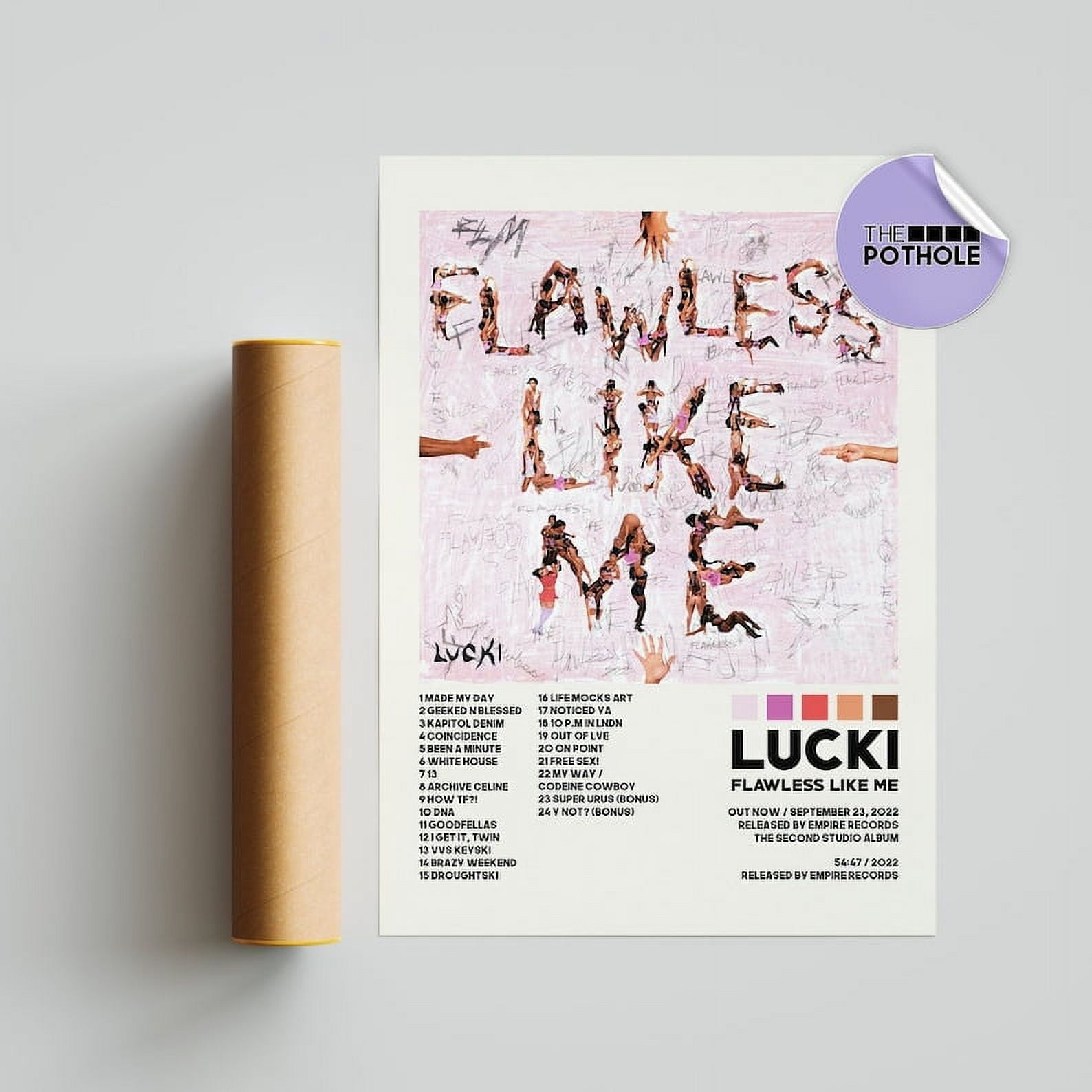 POSTER Lucki Posters / Flawless Like Me Poster, Tracklist Poster, Album ...