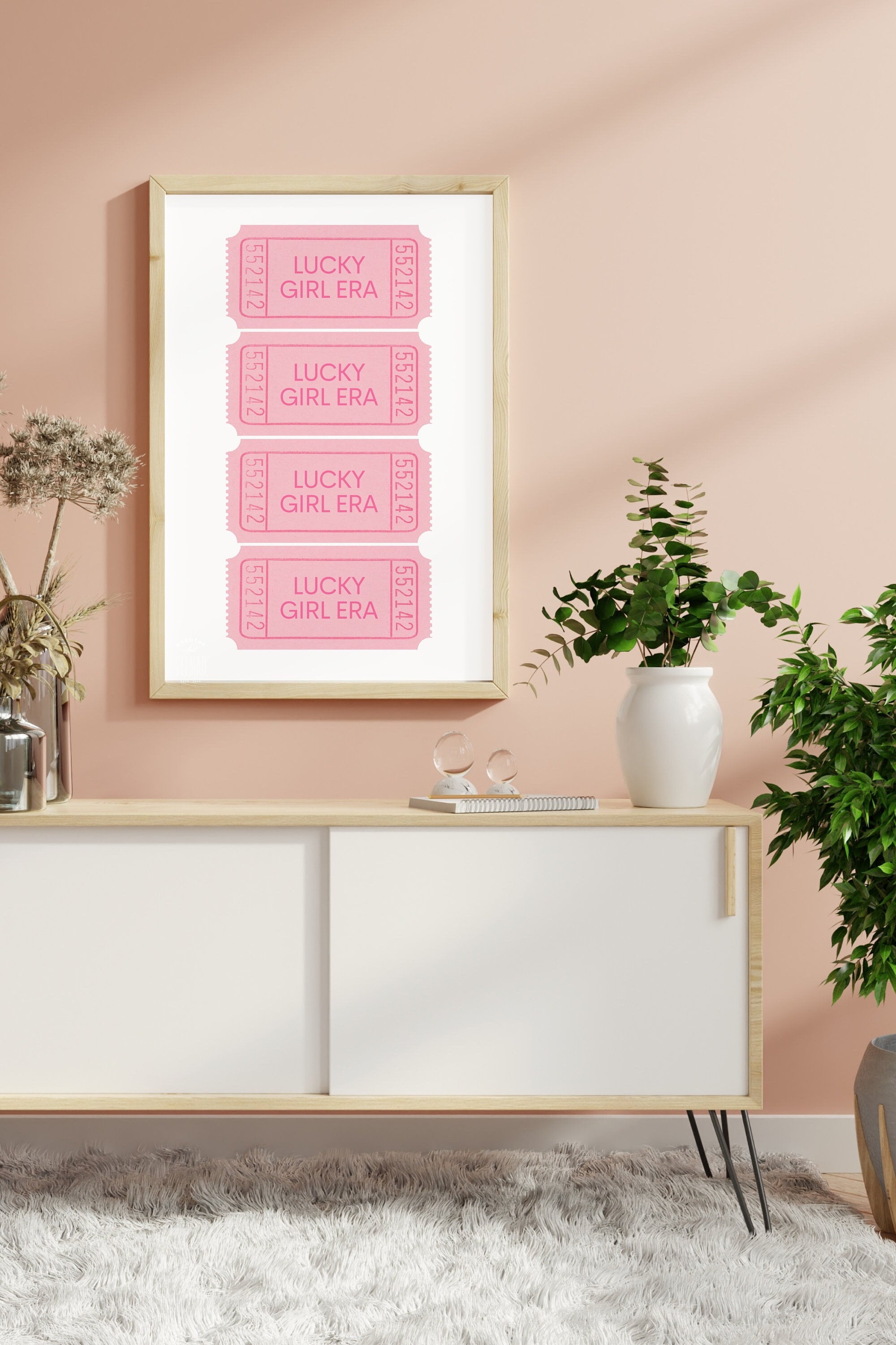 POSTER Lucky Girl Era Trendy Ticket Stub, Aesthetic Raffle Ticket Art ...