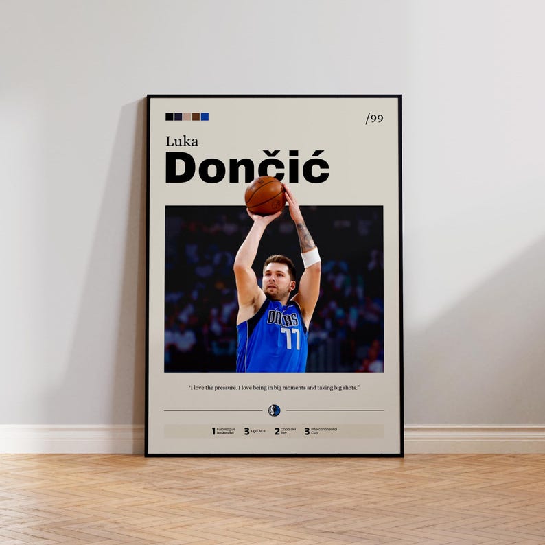 POSTER Luka Doncic Basketball Poster, NBA Star Art Print, Sports Wall ...