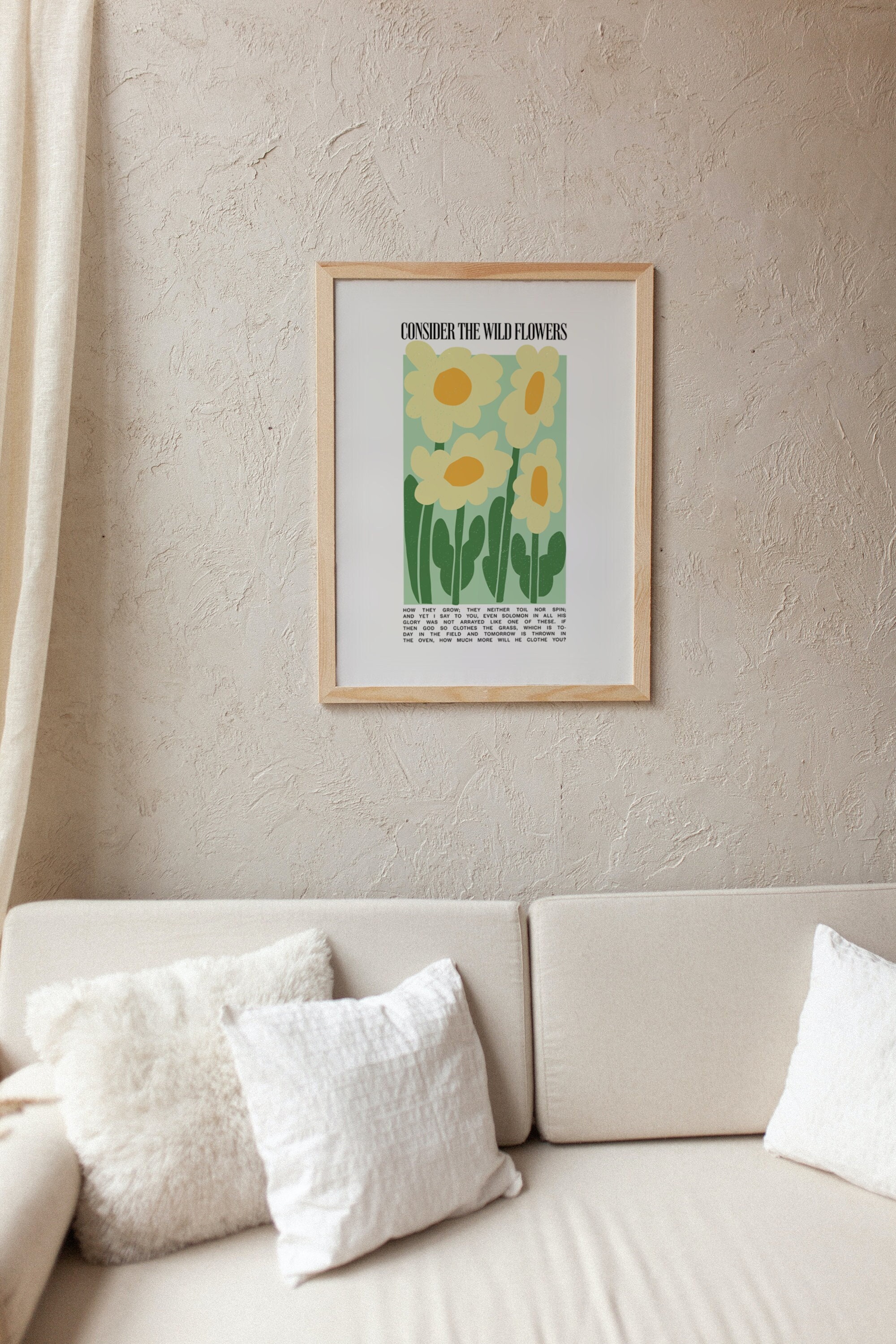 POSTER Luke 12, Consider The Wild Flowers,, Christian Wall Art, Modern ...