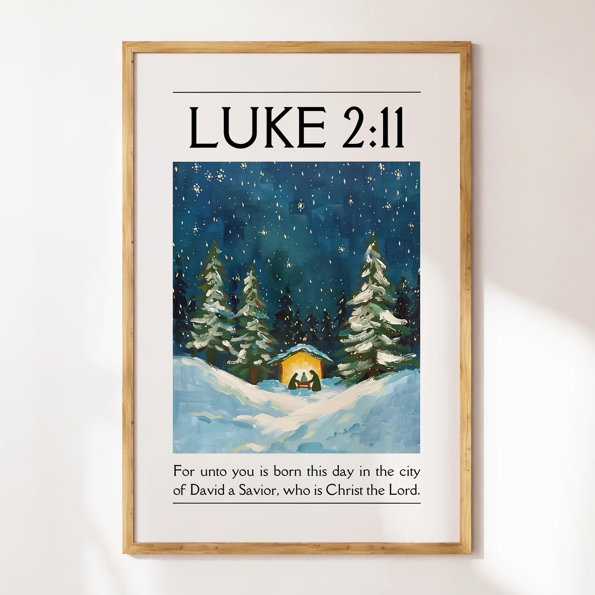 POSTER Luke 2:11 Christmas Wall Art, Christian Wall Art, Minimalist ...