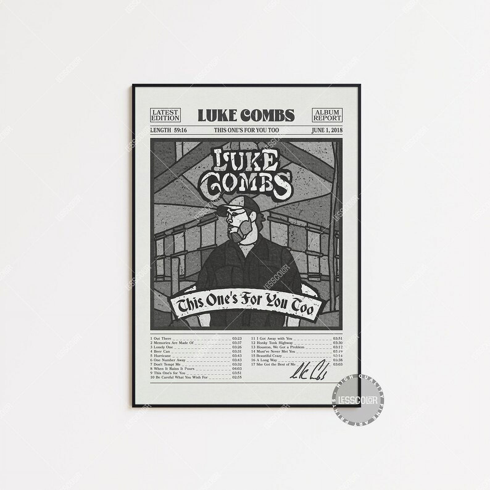 POSTER Luke Combs Retro Newspaper Print, This One's For You Too Poster ...