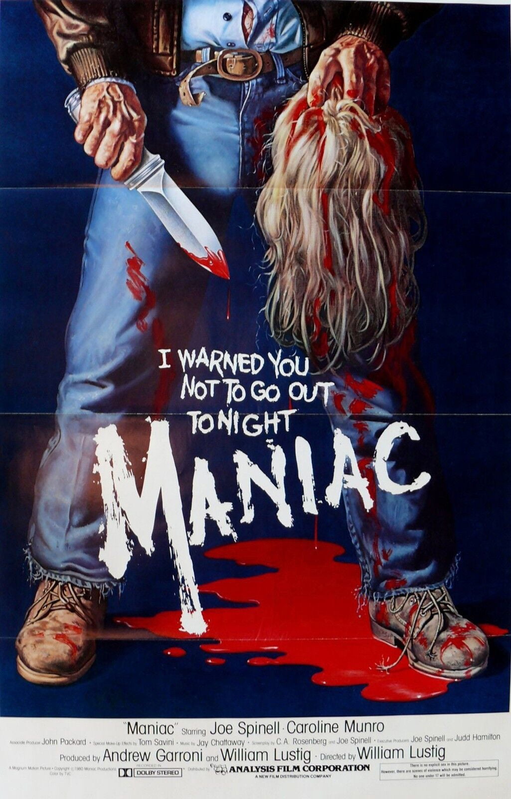 POSTER MANIAC Movie Poster Horror Slasher Gore-16x24-UNFRAMED - Walmart.com