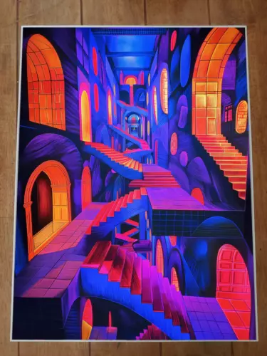 POSTER MC Escher Style Castle Op Art Poster UNFRAMED, 12x18 - Walmart.com